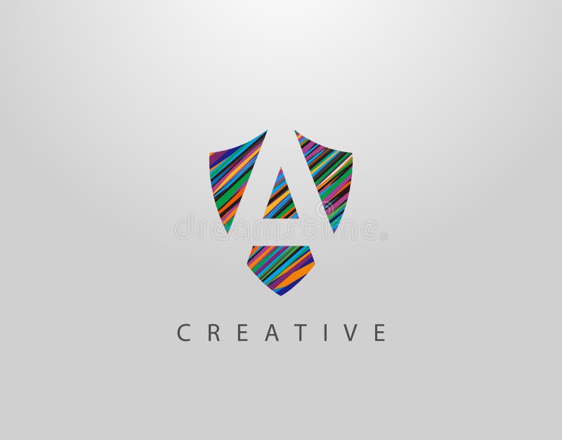 Shield a Letter Logo. Modern Abstract Geometric Design, Made of Various ...