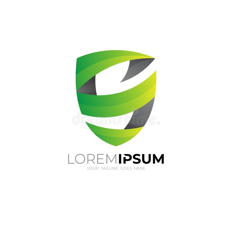 Shield Letter S Logo, Protection Logo, Design with 3d Style, Leaf Stock ...