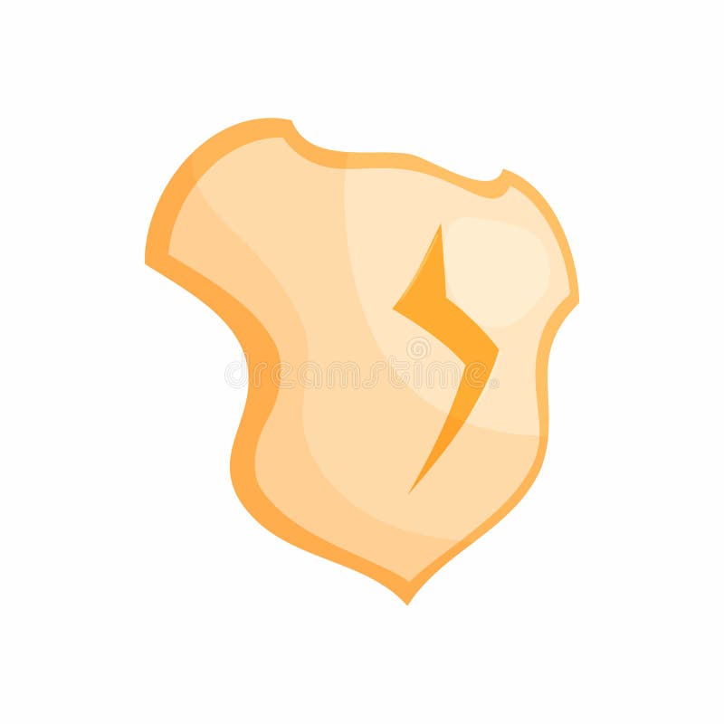 Shield with Lighting Symbol Icon, Cartoon Style Stock Vector ...