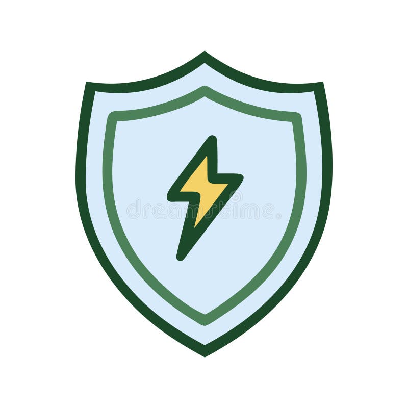 Shield with Lightning Bolt Sustainable Energy Stock Illustration ...