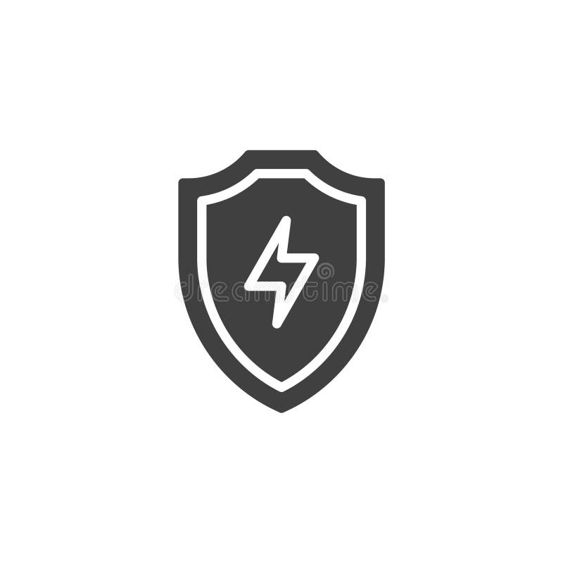 A Shield with a Lightning Bolt Vector Icon Stock Vector - Illustration ...