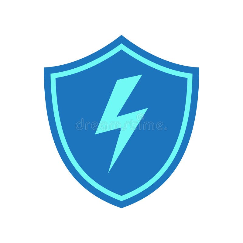 Lightning And Shield Symbol Protect Vector Logo Template Icon. Vector ...