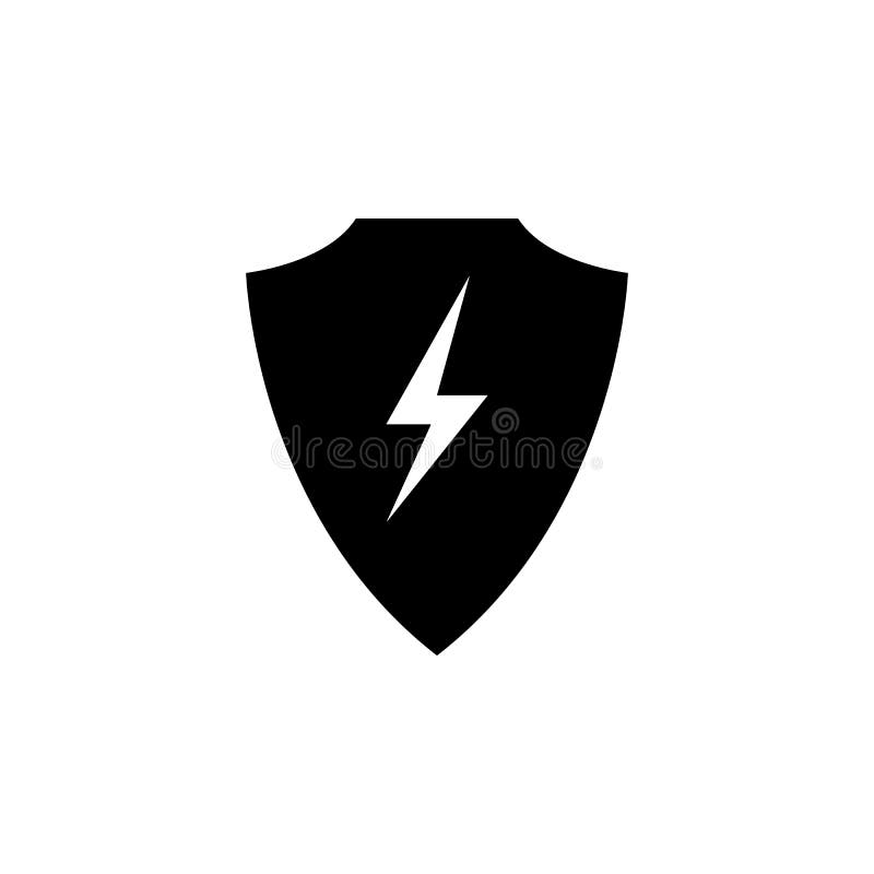 Lightning And Shield Symbol Protect Vector Logo Template Icon. Vector ...