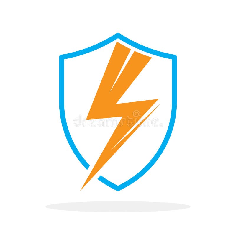 Shield with Lightning. Power Shield Icon. Protection Symbol. Safety ...
