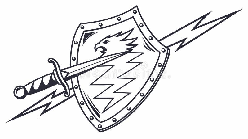 Shield with Lightning, Protection and Power, Vector Design Generative ...