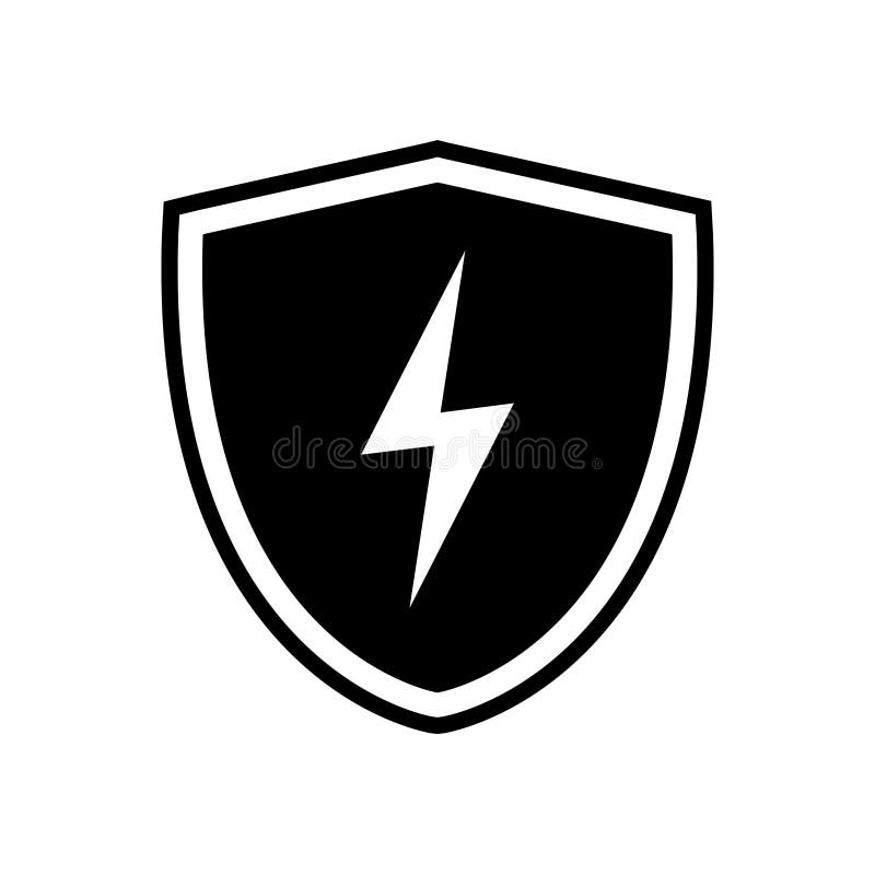 Shield with Lightning Vector Icon, Power Icon, Symbol Illustration ...