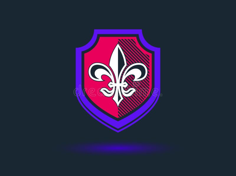 Shield with Lily Flower Inside Vector Symbol. Stock Vector ...