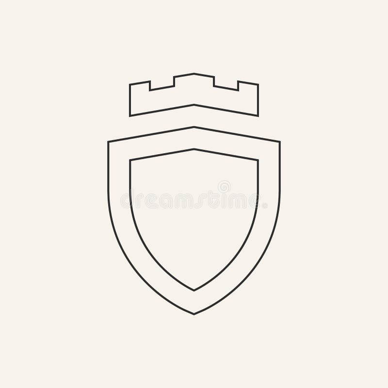 Shield Line Art Logo Vector. Illustration Design Stock Vector ...