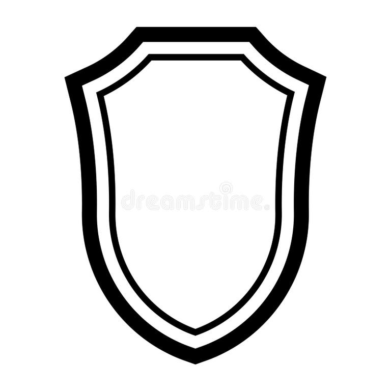 Shield Line Icon with Frame Vector Stock Illustration - Illustration of ...