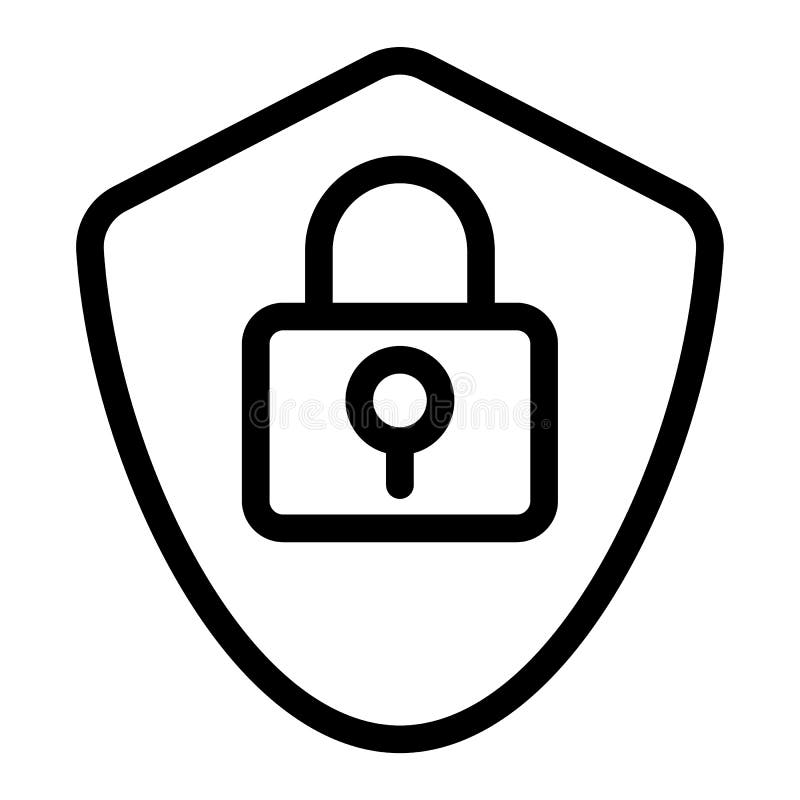 Shield Line Icon. Privacy Secure Sign. Safe Defense Symbol. Linear ...