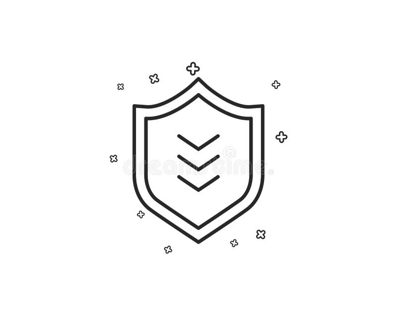 Shield Line Icon. Protection Sign. Vector Stock Vector - Illustration ...