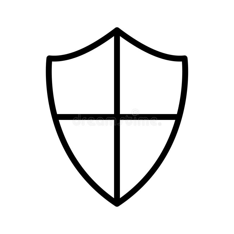 Shield Line Icon. Shield Protection Stock Vector - Illustration of ...