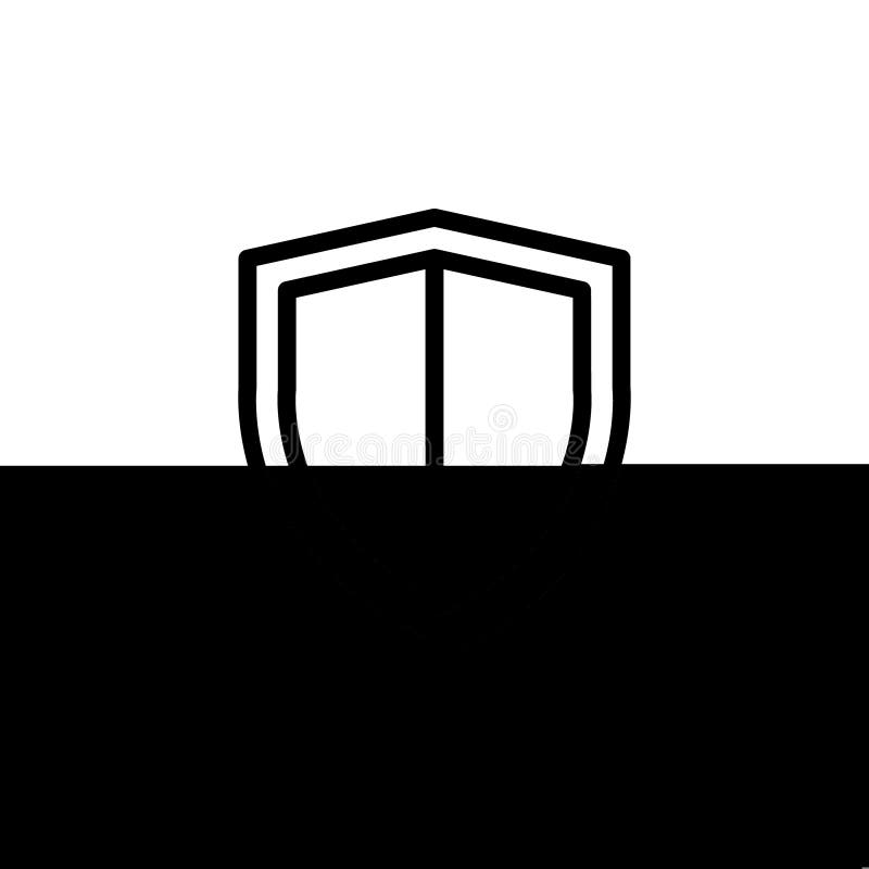 Shield Line Icon Vector Design Stock Vector - Illustration of safety ...