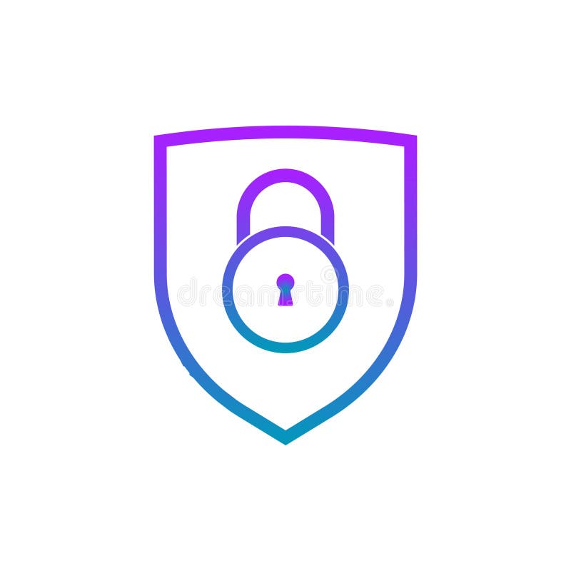 Shield Line Icon. Web Security Symbol. Computer Shield with Color ...