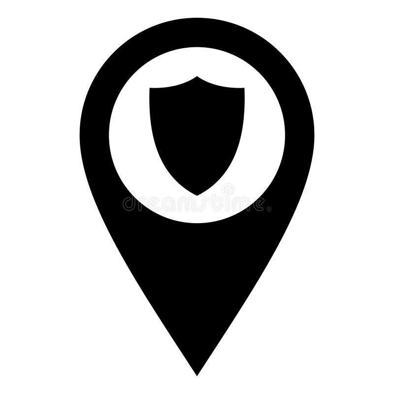 Shield and Location Pin As Vector Illustration Stock Vector ...