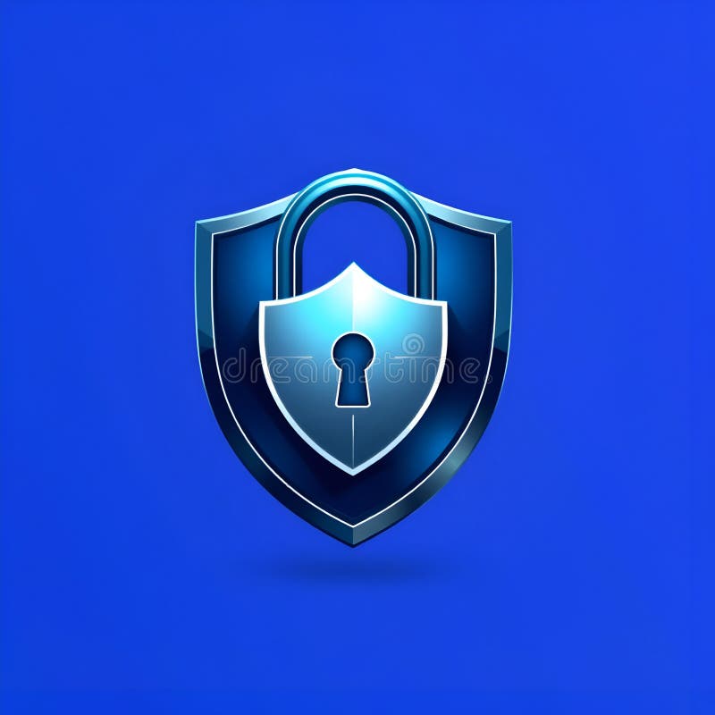 Shield Lock Cybersecurity Software Icon for Artificial AI Firewall ...