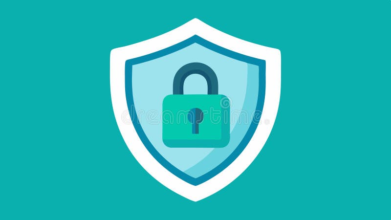 Shield with Lock a Shield Emblazoned with a Lock Symbol Representing ...