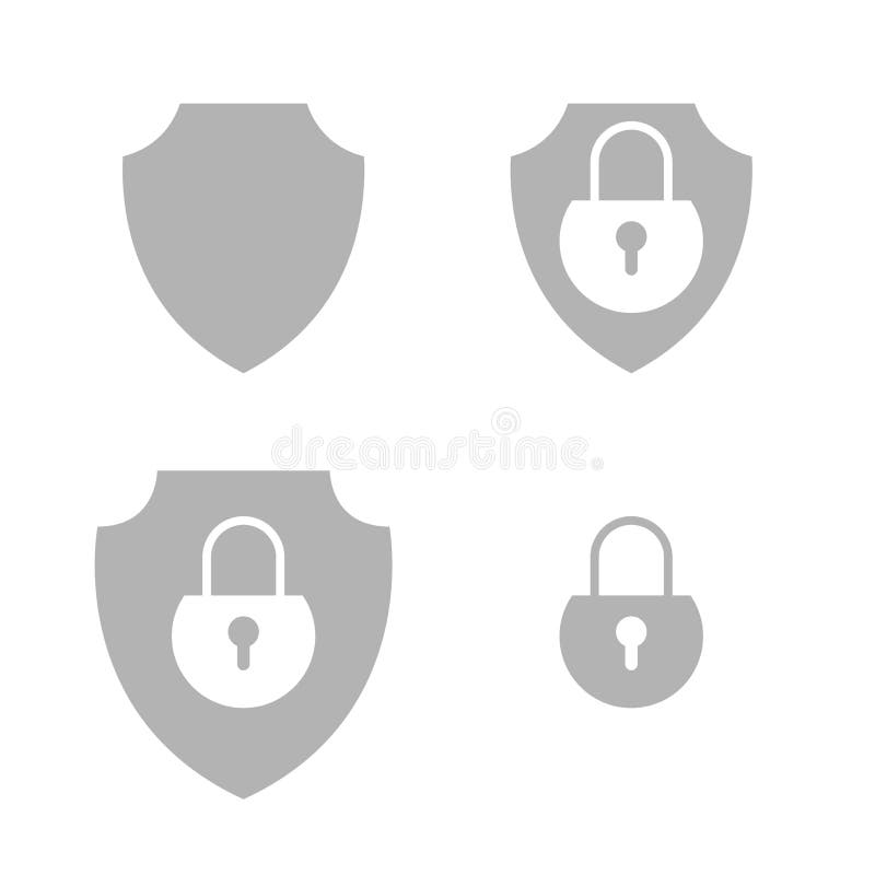 Shield and Lock Icon, Protection Concept, Vector Illustration Stock ...