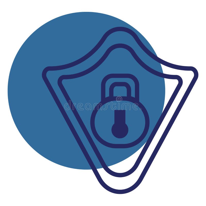 Shield and lock, icon stock vector. Illustration of flat - 259399418