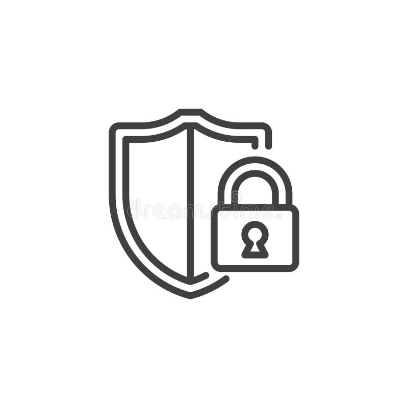 Lock Line Simple Icon, Outline Vector Sign Stock Vector - Illustration ...