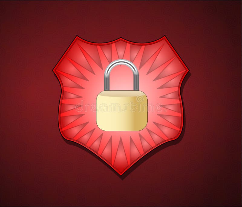Shield with Lock for Security Stock Vector - Illustration of internet ...