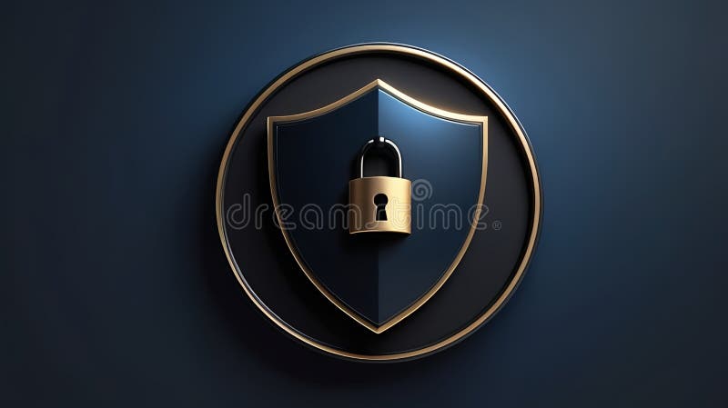 Shield and Lock Security Concept Stock Illustration - Illustration of ...