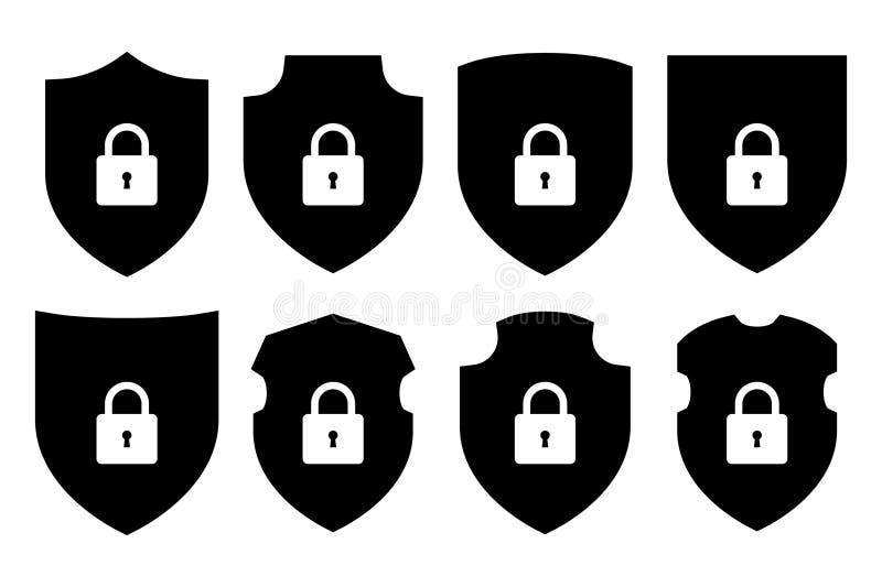 Shield Icon Set. Different Shields Forms Stock Vector - Illustration of ...