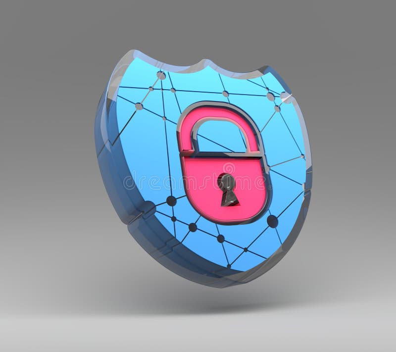 Shield with Lock Symbol. Security and Safety Concept. Stock ...