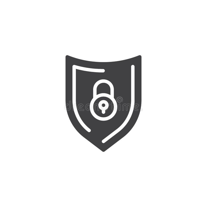 Shield and Lock Vector Icon Stock Vector - Illustration of secure ...