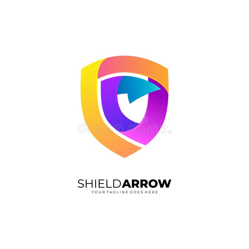 Shield Logo and Arrow Design Vector, Colorful Icons Stock Vector ...