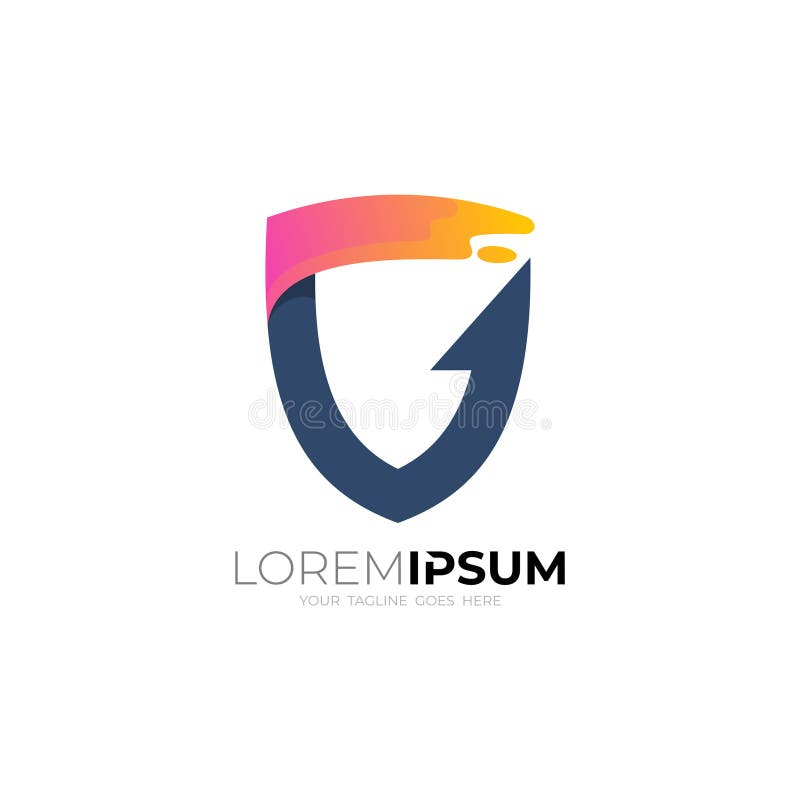 Shield Logo and Arrow Design Vector, Up Logo Template Stock Vector ...