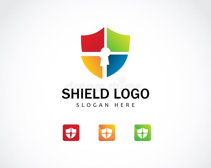 Shield Logo Creative Home Color Design App Web Concept Stock ...