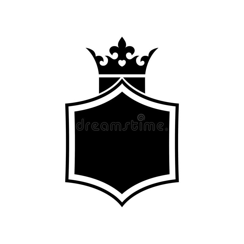 Shield Logo with Crown Isolated on White Background. Stock Vector ...