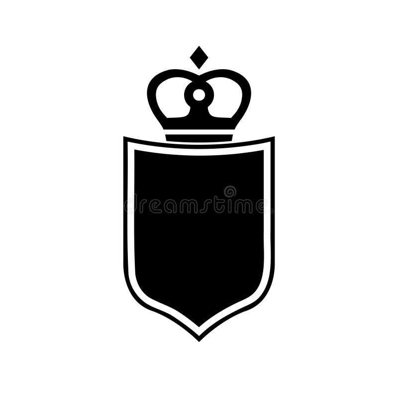 Shield Logo with Crown Isolated on White Background. Stock Vector ...