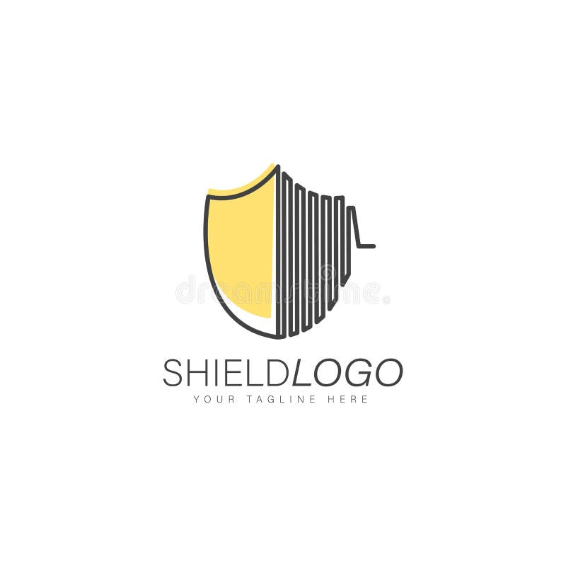 Shield Logo Design Linear Style Stock Vector - Illustration of abstract ...