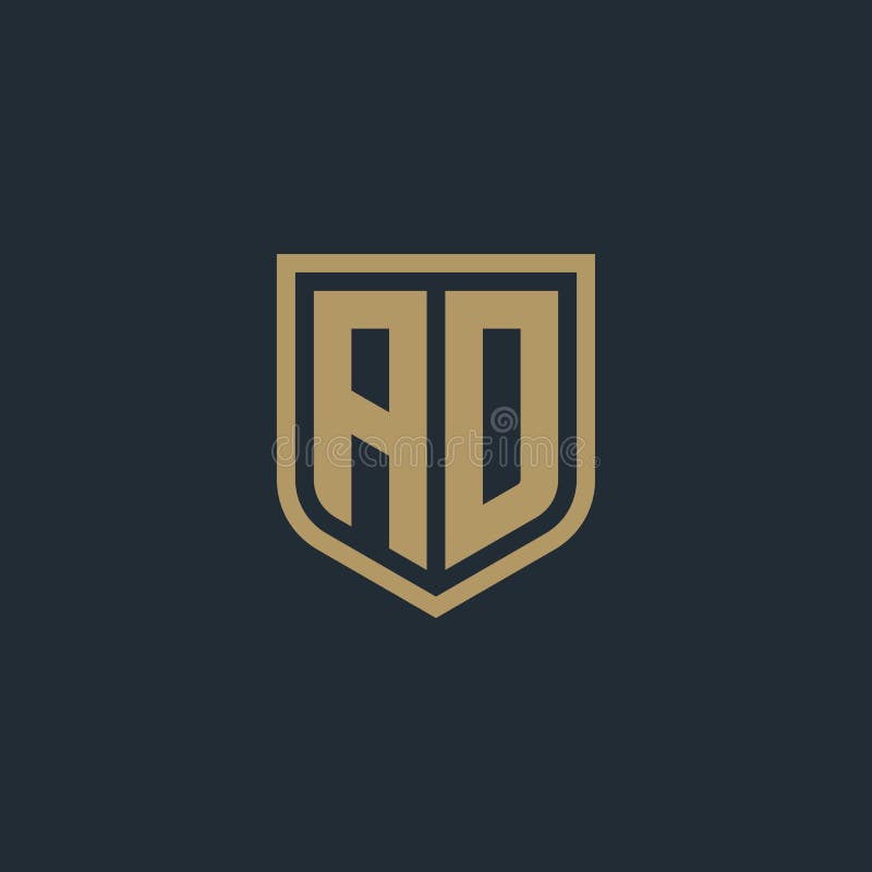 AD Letter Initial Shield Logo Frame Design Inspiration Stock ...