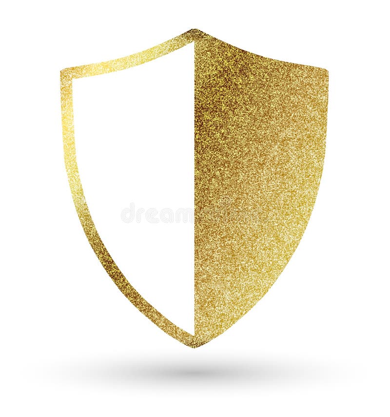 Shield logo in golden stock vector. Illustration of logotype - 86286616