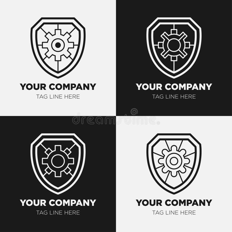 Shield Logo Icon Template Collection Set Design, Generic Line Style ...