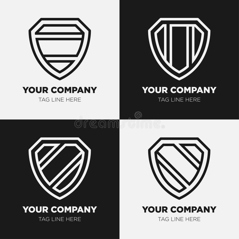 Shield Logo Icon Template Collection Set Design, Generic Line Style ...