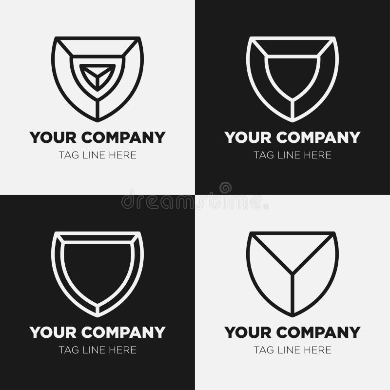 Shield Logo Icon Template Collection Set Design, Generic Line Style ...