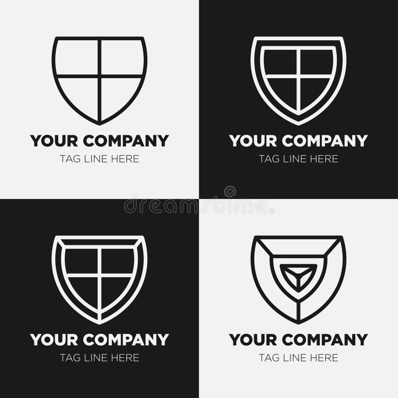 Shield Logo Icon Template Collection Set Design, Generic Line Style ...