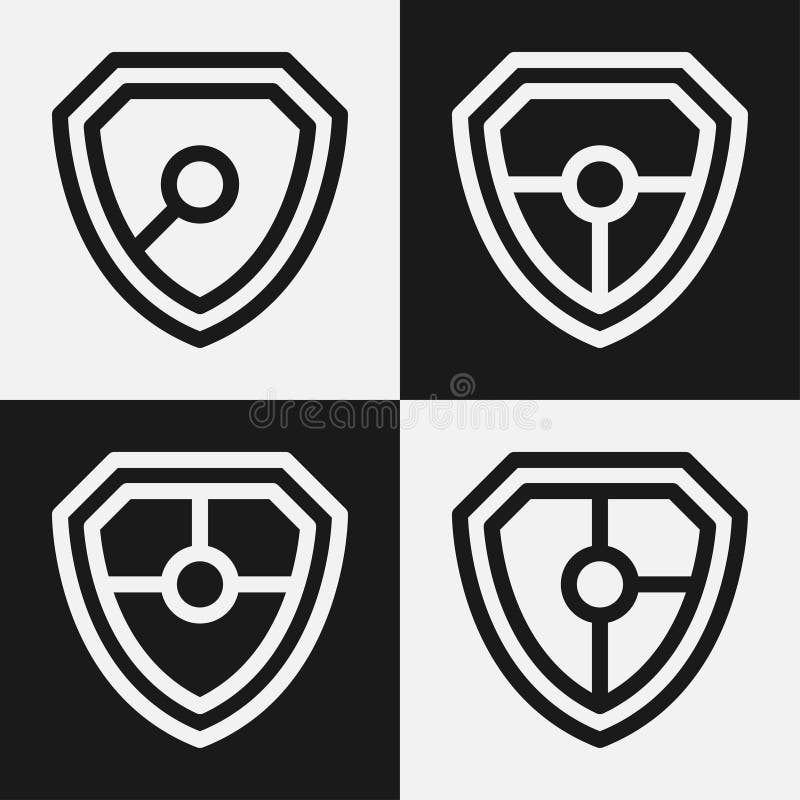 Shield Logo Icon Template Collection Set Design, Generic Line Style ...