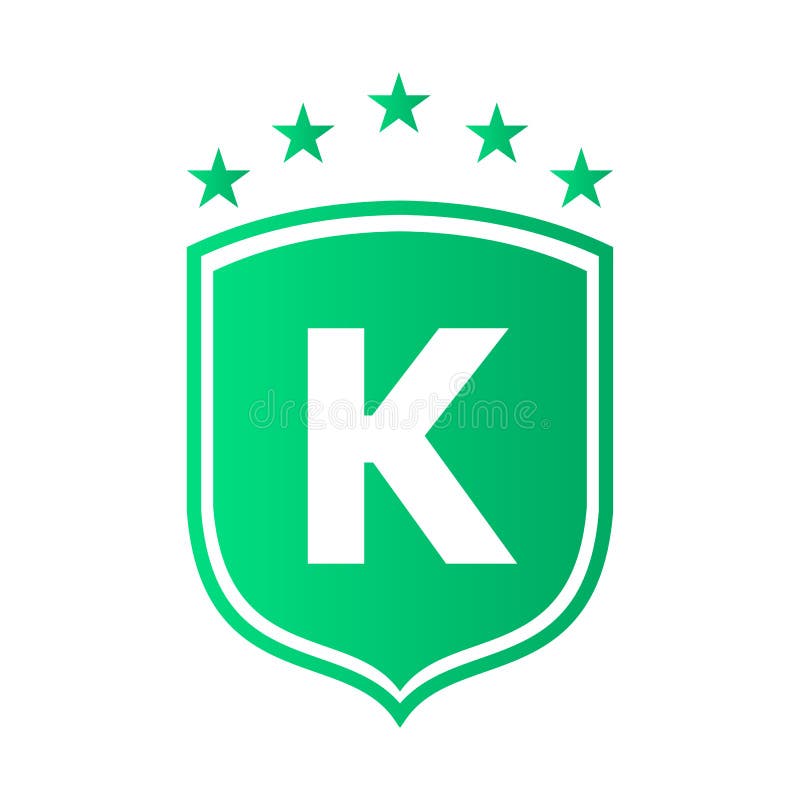 Shield Logo on Letter K Vector. Letter K Shield Security Logo ...