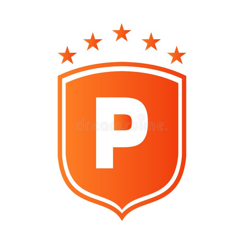 Shield Logo on Letter P Vector. Letter P Shield Security Logo ...