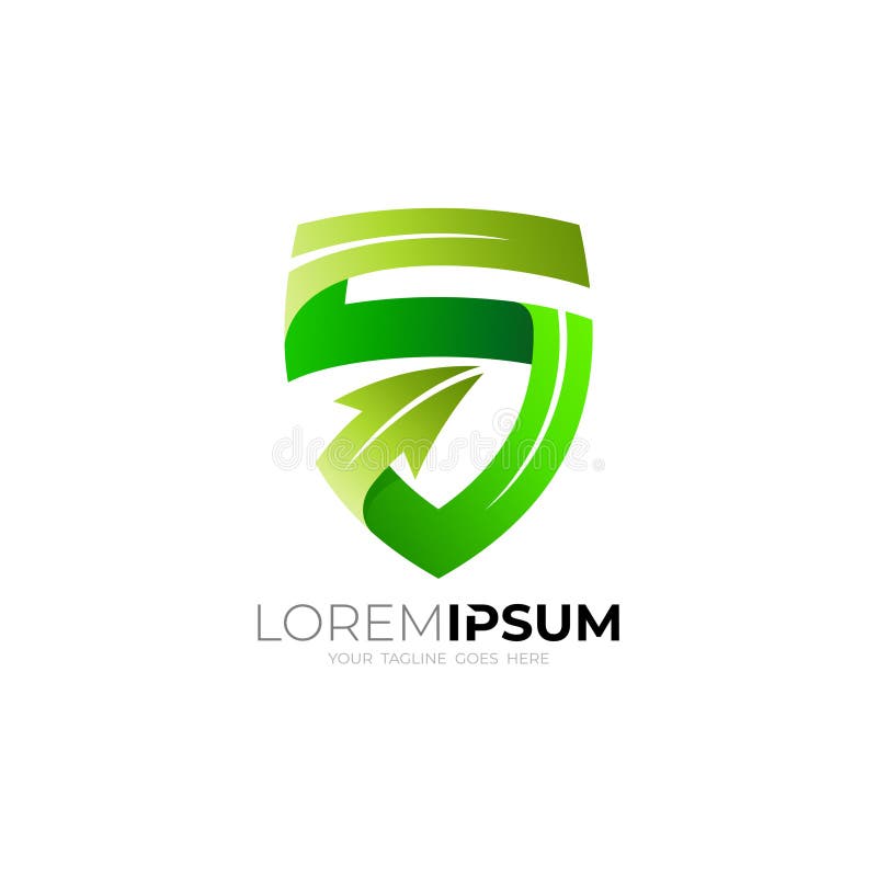 Shield Logo and Letter S Design Combination, Green Color Stock Vector ...