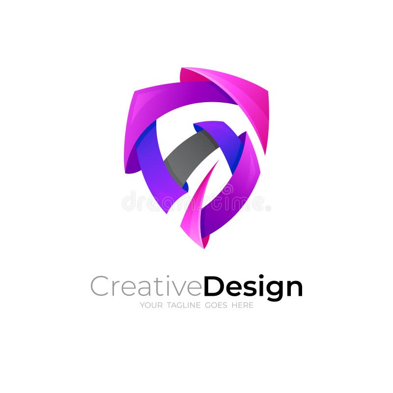 Shield Logo with Letter S Design Vector, Colorful Icons Stock Vector ...