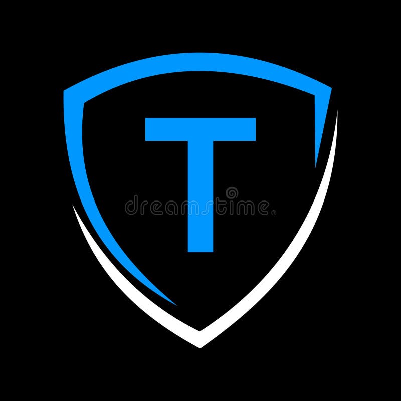Shield Logo on Letter T Vector, Privacy Icon Safe and Protection ...