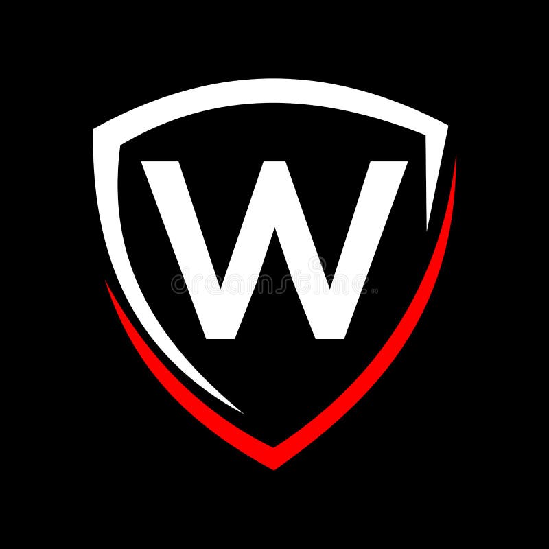 Shield Logo on Letter W Vector, Privacy Icon Safe and Protection ...