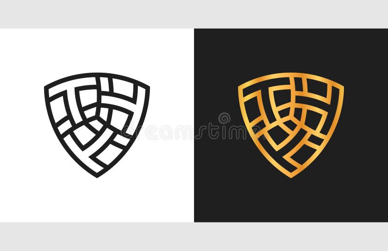 Shield Logo Monogram Letter T Badge Stock Vector - Illustration of ...