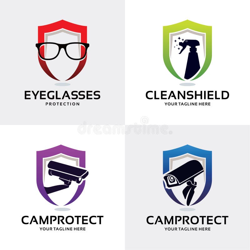 Shield Logo Set Design Template Collection Stock Vector - Illustration ...
